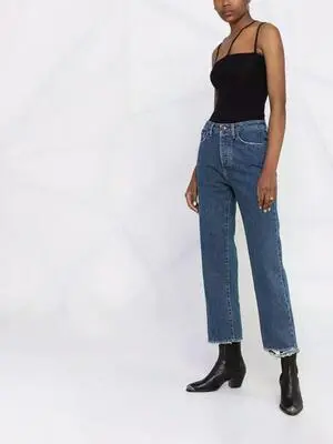 3x1 Distressed Straight-leg Jeans