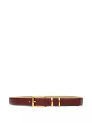 POCHE PARIS Leather Belt With Ardillon Buckle - Brown