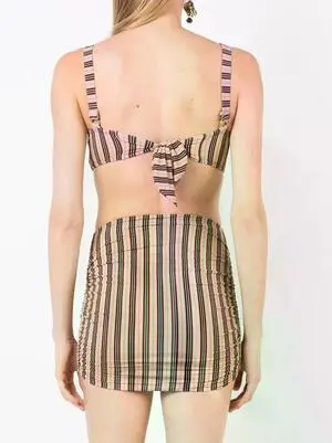 AMIR SLAMA Stripe-print Bustier Top
