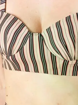 AMIR SLAMA Stripe-print Bustier Top