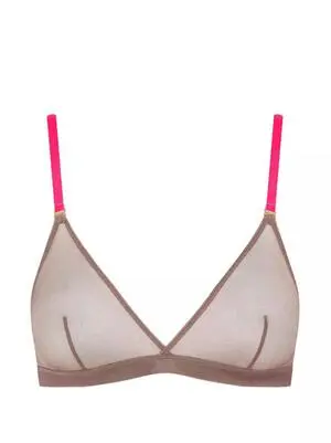MAISON CLOSE Corps À Corps Mesh Triangle Bra - Brown