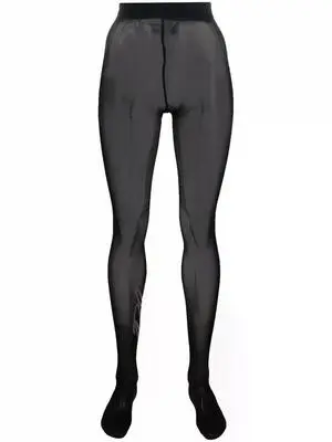 Philipp Plein Signature Stripe Crystal-embellished Tights - Black