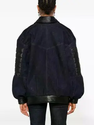 MITILIANE COUTURE Leather-insert Denim Jacket