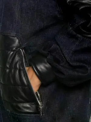 MITILIANE COUTURE Leather-insert Denim Jacket