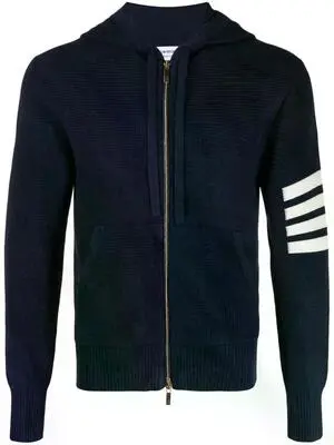 Thom Browne 4-bar Stripe Waffle-knit Hoodie
