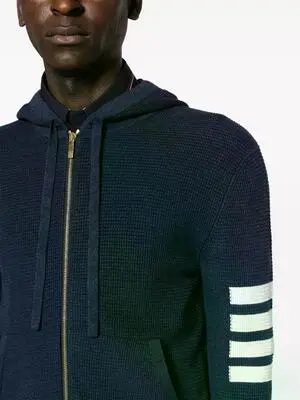 Thom Browne 4-bar Stripe Waffle-knit Hoodie