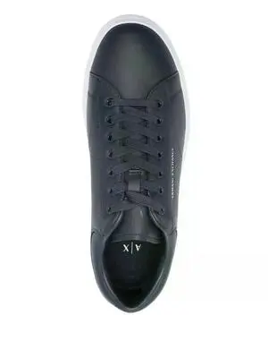 Armani Exchange Logo-embossed Leather Lace-up Sneakers