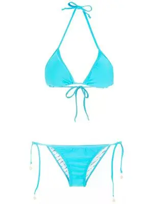 AMIR SLAMA Halterneck Triangle Bikini - Blue