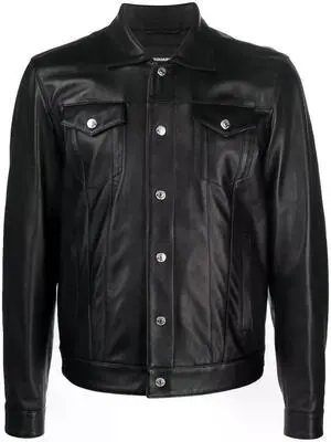 Dsquared2 Button-up Leather Shirt