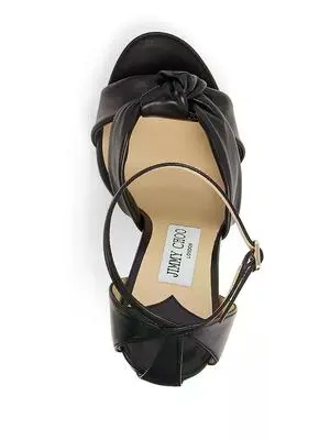 JIMMY CHOO Rosie 120mm Knotted Sandals - Black