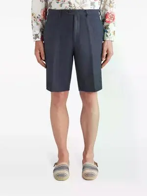 Etro Pressed-crease Linen Bermuda Shorts