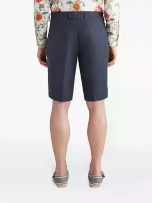 Etro Pressed-crease Linen Bermuda Shorts