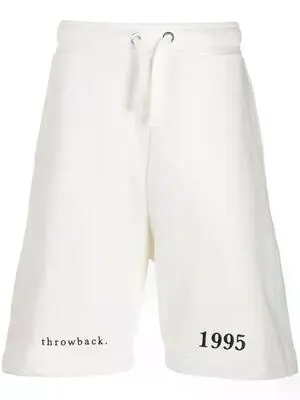 THROWBACK. Logo Embroidered Track Shorts