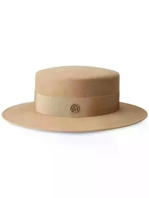 MAISON MICHEL Kiki Felt Canotier Hat - Neutrals