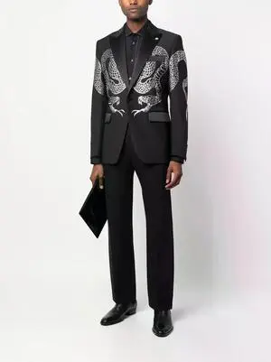 Philipp Plein Crystal-embellished Single-breasted Blazer