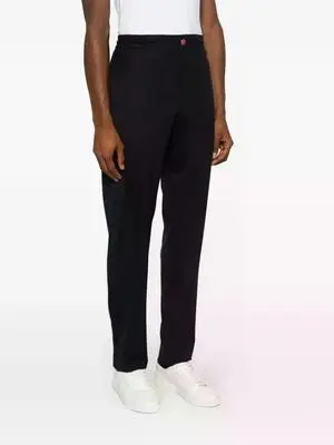 Kiton Logo Patch Cotton Tapered Trousers