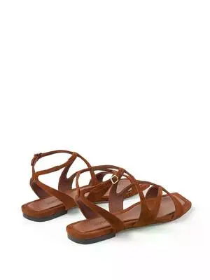 JIMMY CHOO Ayla Flat Sandals - Brown