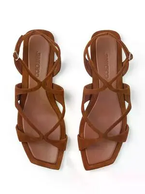 JIMMY CHOO Ayla Flat Sandals - Brown