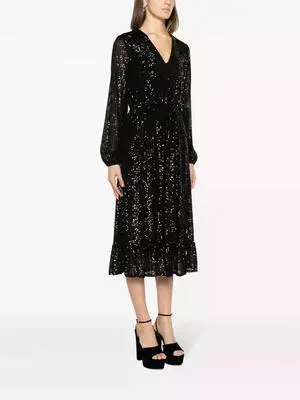 TWINSET Sequin-embellished Fine-ribbed Midi Dress