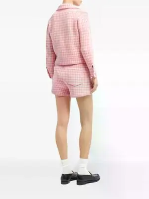 BARRIE Gingham-check Cashmere-blend Shorts