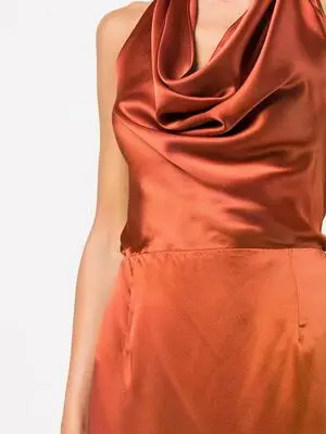 Voz Convertible Halterneck Silk Dress - Red