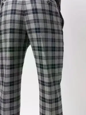 Thom Browne Tartan Cropped Tailored Trousers - Grey