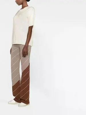 Stella McCartney Diagonal-stripe Wool Flared Trousers