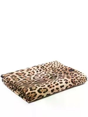 Dolce & Gabbana Leopard Print 140cm X 180cm Blanket - Brown