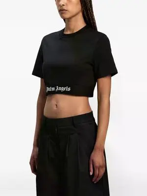 Palm Angels Logo Underband Cropped T-shirt