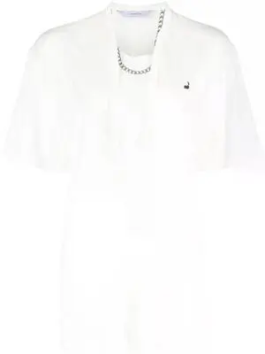 PUSHBUTTON Necklace-print Oversized T-shirt - White