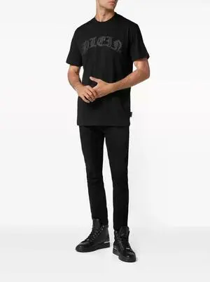 Philipp Plein Logo-appliqué Cotton T-shirt - Black