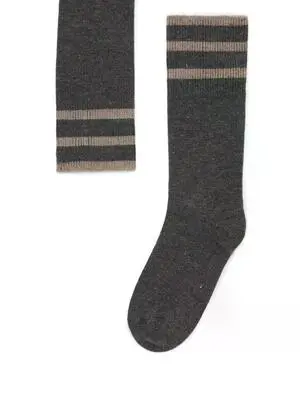 Brunello Cucinelli Stripe-detail Socks - Grey