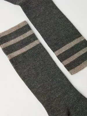 Brunello Cucinelli Stripe-detail Socks - Grey