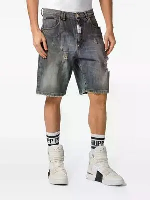 Philipp Plein Distressed-effect Denim Shorts