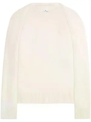 COURREGES Layered Logo-embroidered Sweater - Neutrals