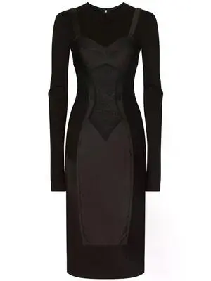 Dolce & Gabbana Trompe L'oeil Sheath Dress - Black