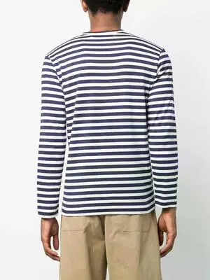 Play Comme Des Garcon Stripe-pattern Cotton T-shirt