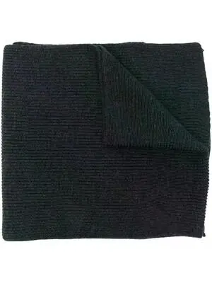 Polo Ralph Lauren Embroidered-logo Ribbed Scarf - Grey