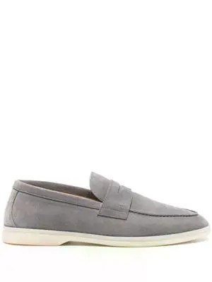 SCAROSSO Luciano Suede Penny Loafers - Grey
