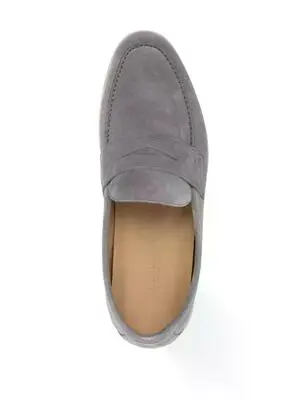 SCAROSSO Luciano Suede Penny Loafers - Grey