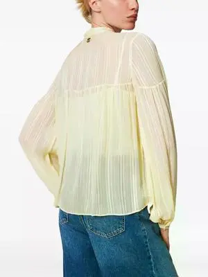 TWINSET Stripe-jacquard Blouse With Pussy-bow Collar