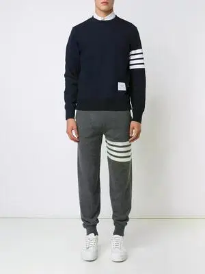 Thom Browne Stripe Detail Sweatpants - Grey