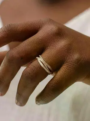 Monica Vinader Sterling Diamond Wedding Ring