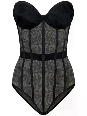 ROOM76 Sweetheart Neck Bodysuit - Black