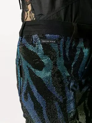 Philipp Plein Embellished Zebra Pattern Jeggings