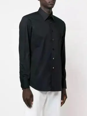 BILLIONAIRE Silver Cut Long-sleeved Shirt - Black