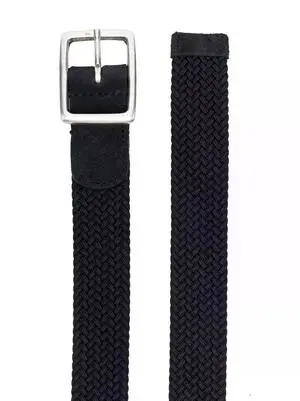 DELL'OGLIO Braided Suede-trim Belt - Blue