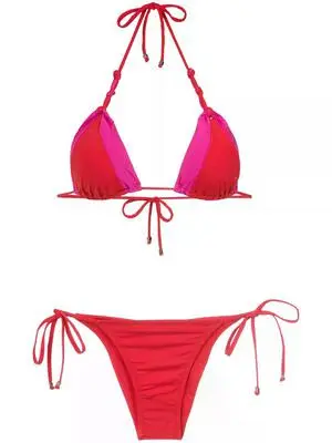 AMIR SLAMA Panelled Triangle Bikini Set - Red