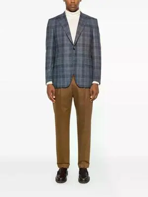 Canali Checked Single-breasted Blazer