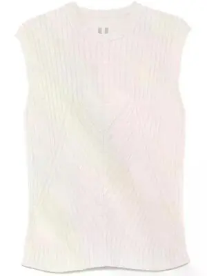 Rick Owens Ribbed Knit Vest - Neutrals